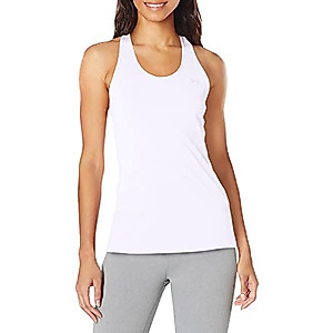 Under Armour Women's Tech Solid Tank Top , White (100)/Metallic Silver, Small
