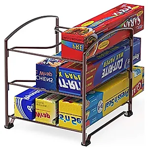 SimpleHouseware Kitchen Wrap Organizer Rack, Bronze