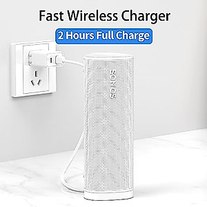 Rounkin Wireless Charger Compatible with Sonos Roam, Magnetic Charging Base, Power up Charging Dock for Portable Bluetooth Speaker for Sonos Roam SL(White)