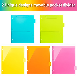 INFUN All-in-One Notebook Binder,Refillable Binder Notebook 1 inch, 3 Ring Binder with 5 Colored Movable Subject Dividers, One Plastic Inner Binder Pocket - Black