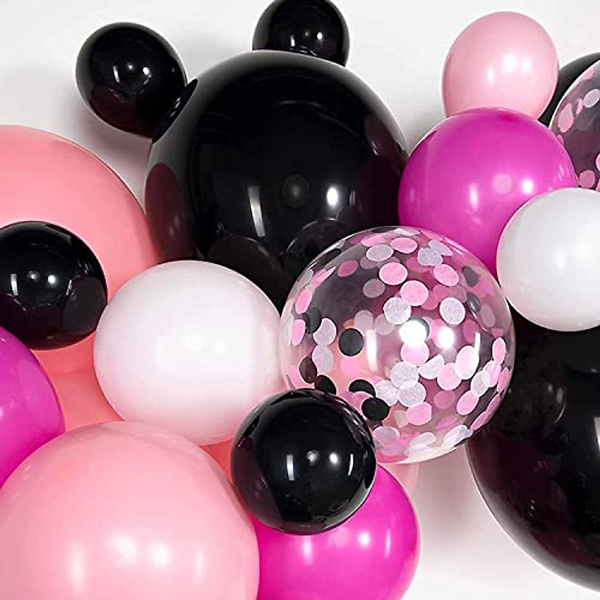 Balloon Garland Arch Kit Pink Black, Black Pink White Balloon Arch Kit Balloon Garland, Pink Confetti Latex Balloons For Girls Birthday Decoration Wedding Baby Shower Decoration Party Supplies