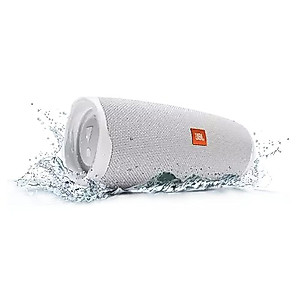 JBL Charge 4 White Bluetooth Speaker with JBL Authentic Carrying Case