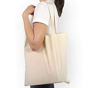 ATMOS GREEN 12 Pack 15x16 inch with 27" long handle 5 Oz NATURAL color Recycled Cotton Tote Bags Sustainable Eco Friendly reusable grocery super strong great for promotion branding gift MADE in INDIA