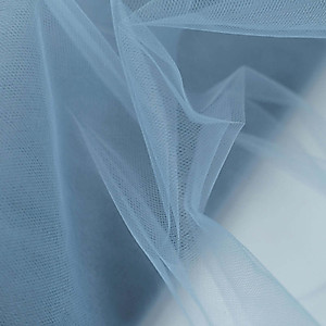 Efavormart 54" x 120 feet Extra Large Wedding Tulle Bolt for Party Decorations Banquet Event Sewing DIY Crafts Fabrics - Dusty Blue