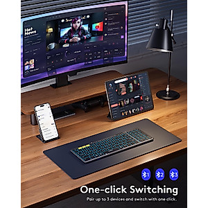 Samsers Foldable Bluetooth Keyboard with Numeric Keypad, Full-Size Wireless Folding Keyboard with Backlight, Portable Travel Keyboard for iOS Android Windows Mac OS, Support 3 Device(BT5.1 x 3), Gray