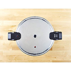 IMUSA USA A417-80807 16Qt Jumbo Stovetop Pressure Cooker with Regulator and Side Handles, Silver