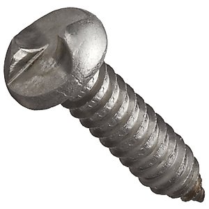 Small Parts Stainless Steel Machine Screw, Plain Finish, Round Head, One-Way Drive, 1-1/4" Length, #14-10 Threads (Pack of 50)