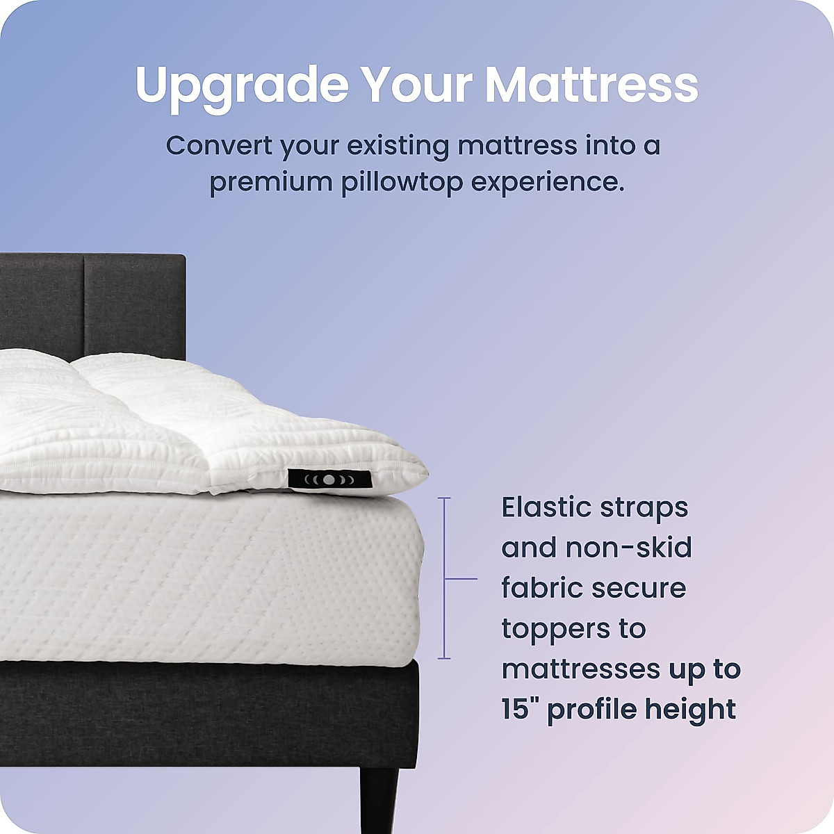 Moon Pod Cloud Cover Mattress Topper - Plush Pillow Top Accessory | Upgrade Your Mattress with a Foam & Microfiber Blend for a Cool, Zero-Gravity Floating Sleep Sensation - Queen Pillow Top Cover