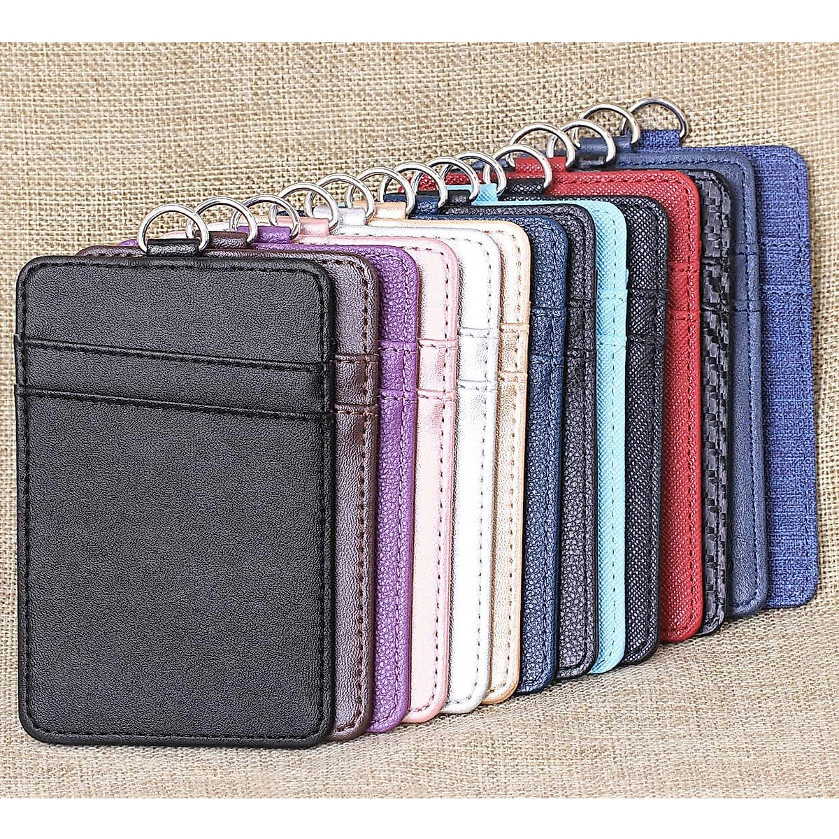 Leather Badge Holder and Adjustable Retractable Lanyards, Quick Release Buckle and Safety Breakaway Lanyards with Swivel Metal Clasp for Offices, Staff, Students, Employees