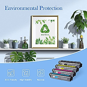 ValuetonerSupply TN221 TN225 Toner Cartridges Replacement for Brother TN 221 TN 225 TN-221 TN-225 to use with HL-3140CW HL-3170CDW HL-3180CDW MFC-9130CW Printer (Black, Cyan, Magenta, Yellow, 4 Pack)