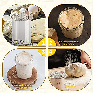 Rooster Floral 5- Pack Cloth Covers for Sourdough Starter Jar, Cloth Jar Covers Reusable Cloth Lid Top Cover Sourdough Proofing Bowl Cover Bread Fermentation Baking Supplies for 3-4 Inch Jar Mouth