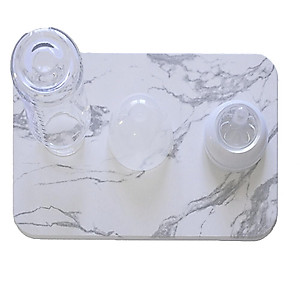 Dish Drying Mat Made of Diatomaceous Earth, Quick-Dry Absorbent Dish Drying Pad for Kitchen Counter, baby bottles, Eco-Friendly Stone Dish Rack Mat, Marble Style, 15.75''x 11.81''