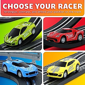 Atlasonix Slot Car Race Tracks Sets - Slot Cars, Race Tracks & Accessories Electric Race Car Track, Dual Electric Race Track for Girls & Boys Age 5 Years+