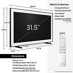 SAMSUNG 32-inch Class FRAME QLED LS03 Series - FHD Dual LED Quantum HDR Smart TV with Alexa Built-in (QN32LS03TBFXZA, 2020 Model)