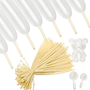 260Q Balloons Clear Long Balloons 100 Pack Twisting Animal Balloons Thickening Latex Transparent Modeling Long Magic Balloons for Animal Model Weddings Birthdays Festival Party Decorations