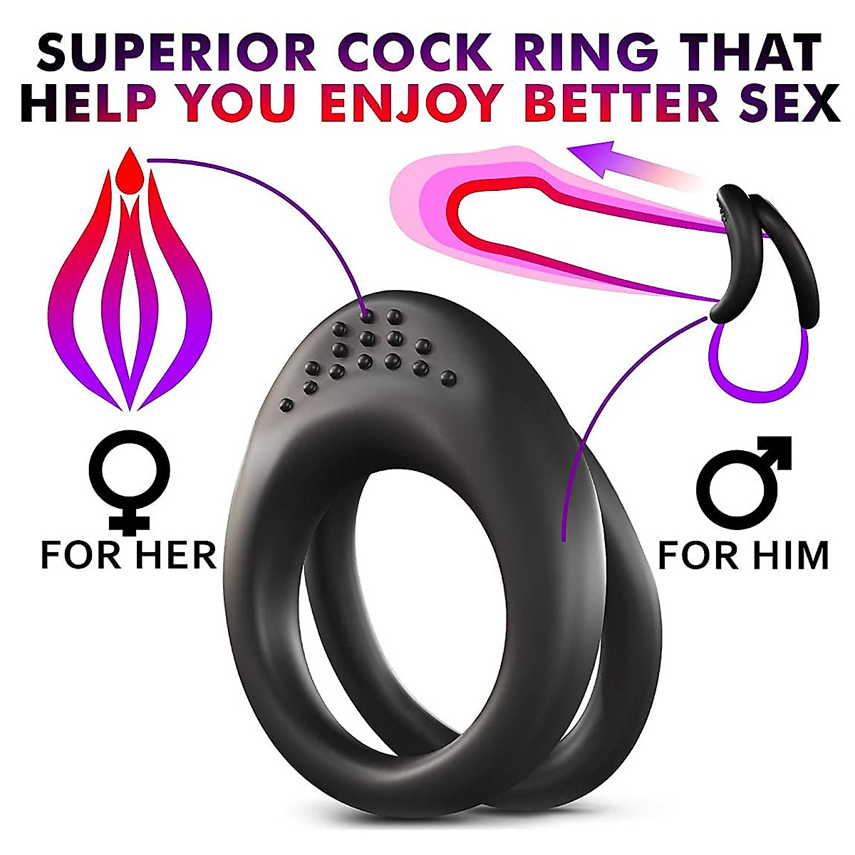 Silicone O-Ring- Cock Rings for Men Sex Games Rubber Cock Ring Penis Rings Sex Toys for Couples Soft Silicone Couples Penis Rings for Men Sunglasses HNSJS-12