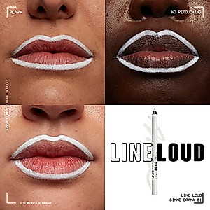 NYX PROFESSIONAL MAKEUP Line Loud Lip Liner, Longwear and Pigmented Lip Pencil with Jojoba Oil & Vitamin E - Gimme Drama (White)