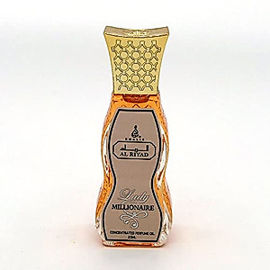 Maison d'Orient LADY MILLIONARIE 20 mL Roll On Oil Perfume For Women, Mini Perfume Bottle, Parfum For Women. AL RIYAD Perfume Oil Roll On (Perfumes Arabes de Mujer)
