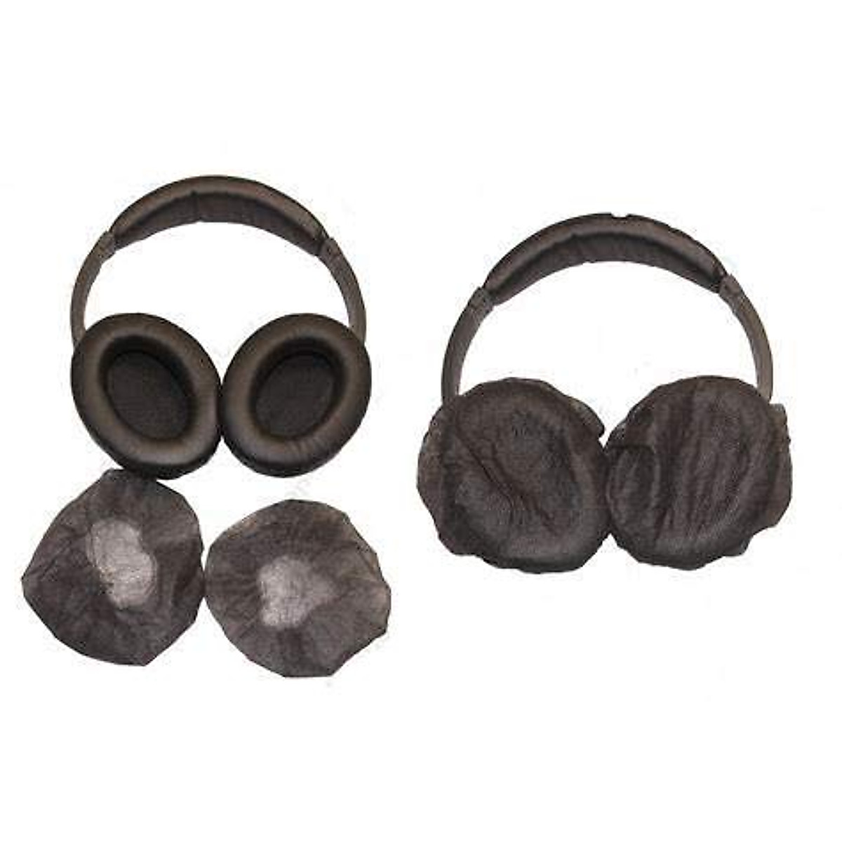 200pcs Stretchable Headphone Cushion Covers , Disposable Sanitary Headphone Covers Replacement Black (11cm)