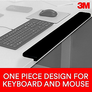 3M Gel Wrist Rest for Standing Desks, Accommodate Different Working Positions, Black (WR200B) 30.13 x 1 x 3.25 inches