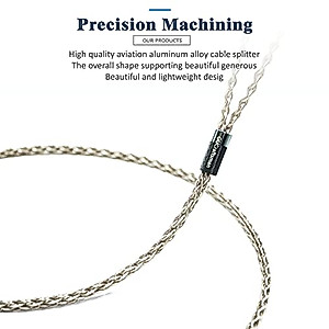 GUCraftsman 6N Single Crystal Silver Upgrade Headphones Cable 4Pin XLR/2.5mm/4.4mm Balanec Headphone Upgrade Cables for AUDEZE LCX-X LCD-XC LCD2 LCD3 LCD4 MEZE Empyrean MEZE Elite (4.4mm Plug)