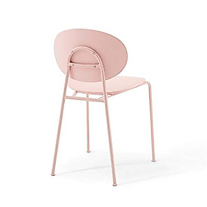 Modway Palette Modern Molded Plastic Accent Dining Chair in Pink - Set of 2 - Comes Fully Assembled
