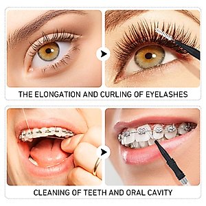 GCQQ Brow Lamination Brush, 20PCS Micro Eyebrow Brush with Cap, Micro Eyelash Eyebrow Brush, Mini Micro Spoolies for Brow Lamination, Lash Extensions