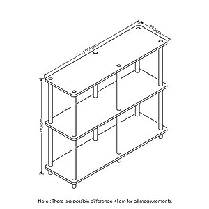 Furinno Turn-N-Tube 3-Tier Double Size Storage Display Rack, French Oak Grey/Black & Turn-N-Tube Display Rack, 3-Tier Single, French Oak Grey/ Black