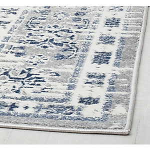 Rugs America Gallagher GL55F Inky Sundara Vintage Transitional Blue Distressed Non-Shedding Living Room Bedroom Dining Home Office Area Rug, 5'3"x7'