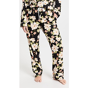 BedHead Pajamas Women's Long Sleeve Classic PJ Set, One Fine Day, Black, Floral, S