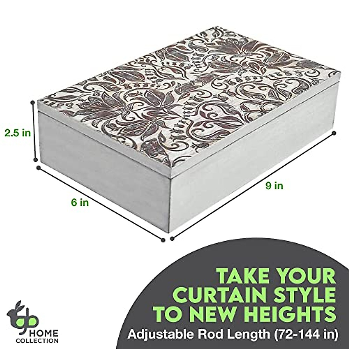 Wooden Box, Decorative Storage Box with Hinged Lid, 6"x9" Rectangular Engraved Art Keepsake and Trinkets Box , Large Jewelry Organizer, Rustic Antique Wood