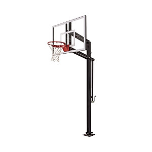 Goalsetter X454 In Ground Adjustable Basketball System with 54-Inch Glass Backboard and Flex Rim