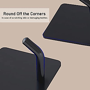 JIQGOZBAN Adhesive Hooks 4 Packs, No Drill Heavy Duty Sticky Wall Hooks Stainless Steel No Rust for Home Entryway Hanging Clothes, Bathroom Towels Hangers, Kitchen Utensils Holders (Matte Black)