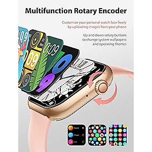 Zombazi 1.91'' Smart Watch for Women Men, Answer/Make Call, 50+ Sports Modes, Fitness Tracker with SpO2/Heart Rate/Sleep Monitor, Voice Assistant, Music and More, Smartwatch iPhone iOS Android (Pink)