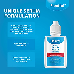 Flexitol Scalp Relief Serum for Itchy Scalp with 2% Colloidal Oatmeal, 2 Ounce