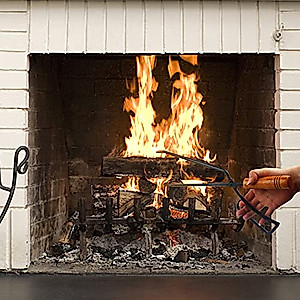 Gvtufeil Fire Pit Tongs,16.7 Inch Portable fire pit Tools, Heavy Duty Metal Outdoor/Indoor Firewood Tongs, fire pit accessories for Wood-Burning Fire Pit/Campfire BBQ Fireplace-Gripping Grabber Tool