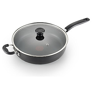 T-fal B36290 Specialty Nonstick 5 Quart Jumbo Cooker Saute Pan with Glass Lid, Black