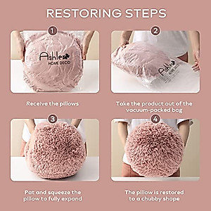 Ashler Plush Ball Throw Pillow and Cushion for Sofa, Cute Style Round Pillow with Handle, Super Soft Spherical Pillow for Bedroom, Circle Orb Shaped Decorative 10 x 10 Inches Dark Grey