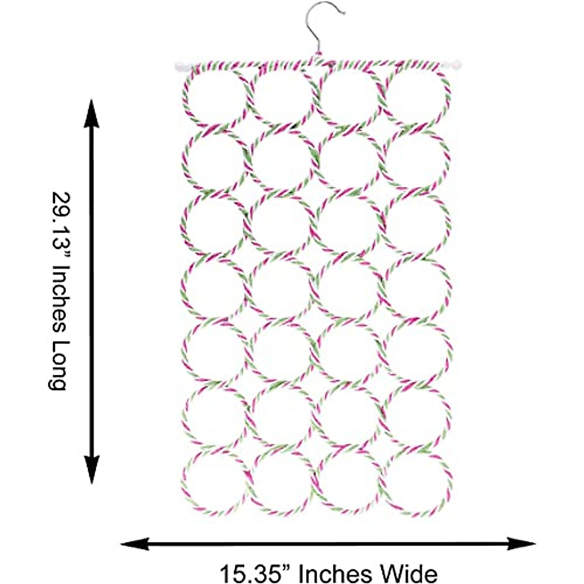 2Pcs 28 Rings Scarf Hanger Birds Pets Swings Multiple Purpose Holder for Closet ~ Clutter Removing and Space-Saving Hanger for Scarves, Shawl, Belts & Accessories