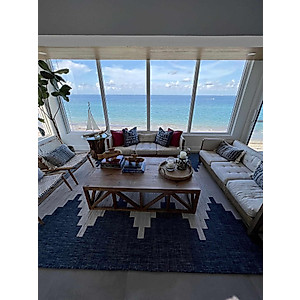 Hauteloom Djugun Outdoor Area Rug - Outside Porch Patio Rug Carpet - Waterproof Rug - Geometric - Black, Gray, Off White, White - 5'3" x 7'7"