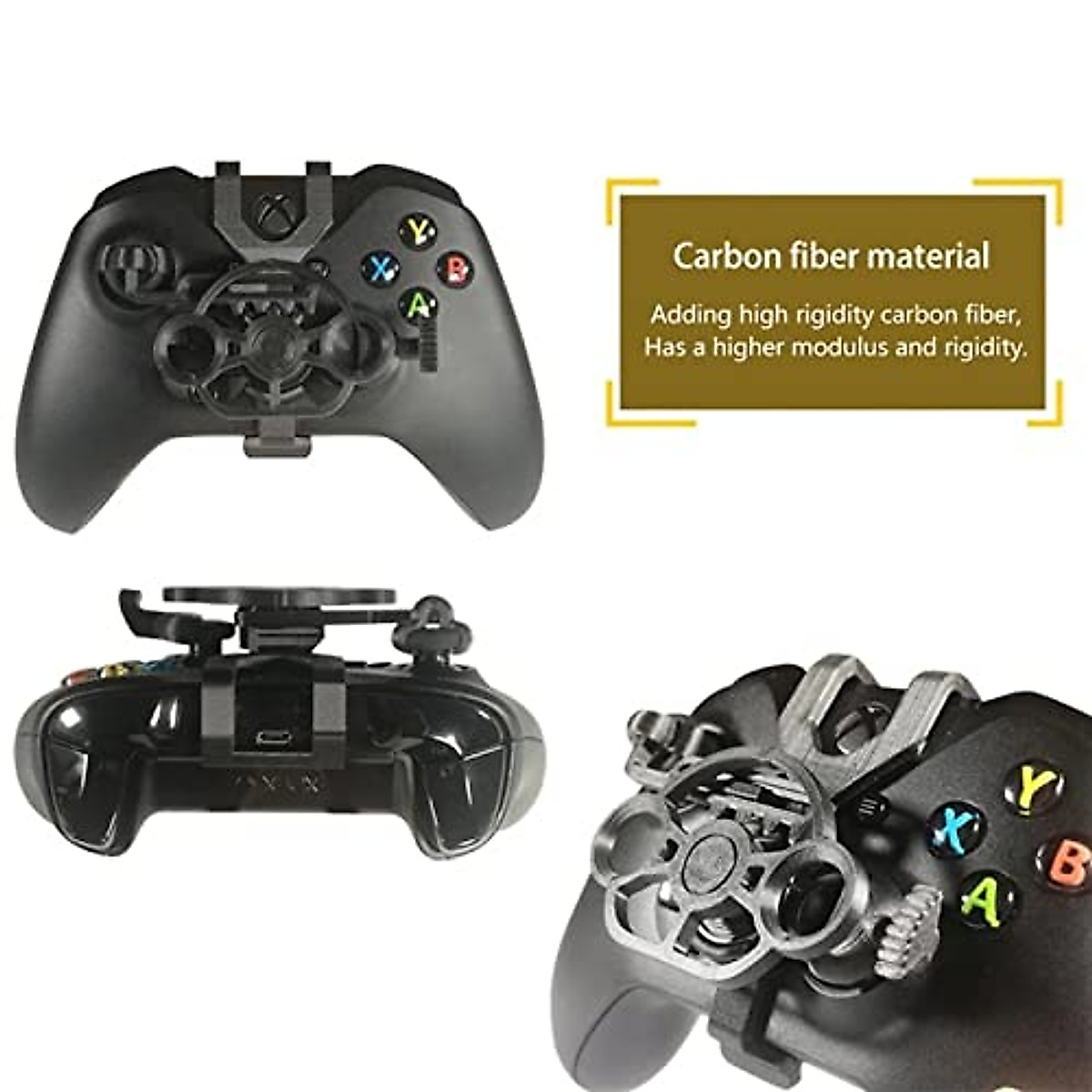 Onyehn 3D Mini Steering Wheel Case Replacement,Racing Game Replacement Accessory for Xbox One/One S/one X/Elite Controller(Carbon Fiber)