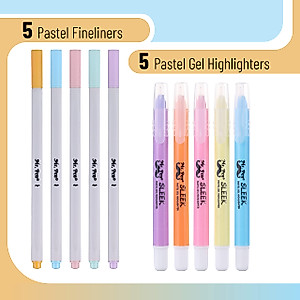 Mr. Pen- Bible Gel Highlighters and Fineliner Pens No Bleed, Pastel Colors, 10 Pack, Bible Journaling Kit, Bible Highlighters and Pens No Bleed, Bible Pens, Gel Highlighters, No Bleed Highlighters