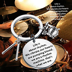BAUNA Drum Keychain Percussion Drumsticks Keychain Life Is About Rhythm