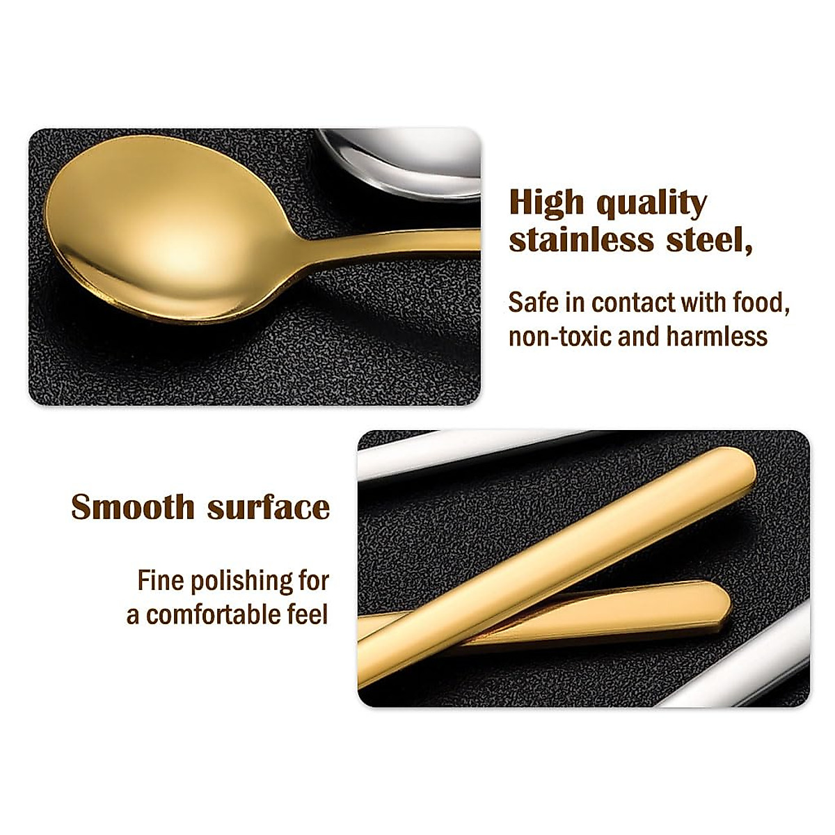 Kellegour 20 PCS Coffee Spoons,Espresso Spoons,Stirring Spoons,Gold Spoons,Mini Coffee Spoons,Long Handle Spoons,for Stirring Coffee, Dessert Cake,Ice Cream,Soup,Cappuccino 6.8Inch (gold)