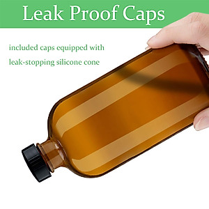 Amber Glass Spray Bottles 16 oz Pump Bottle (2 Pack) Refillable Cosmetic Containers Brown Mist & Stream Mister for Essential Oil Products Shampoo Soap Cleaning Bottles Or Aromatherapy Sprayer Plant