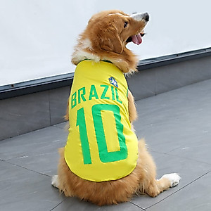 Dog World Cup T Shirt Pets- Soccer National Team Vest- Soft Breathable Puppy Sportswear Outfit for Dog Cat