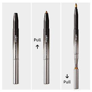 4 Pieces Gradient Retractable Lip Brush Lipstick Eyeshadow Foundation Makeup Brush, Lip Concealer Brush, Portable Dual End Travel Brush Tool with Cap for Lipstick Gloss Smear