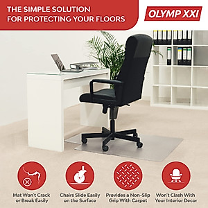 Heavy Duty Office Chair Mat with Lip for Carpet - 48 x 36 Inches Clear Desk Chair Mat - Anti-Slip Durable Carpet Protector for Desk Chair