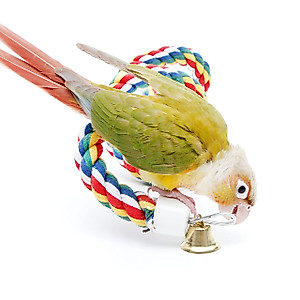 Youngever 2 Pack Birds Toys, Bird Ropes, Bungee Bird Toys, Bird Perches
