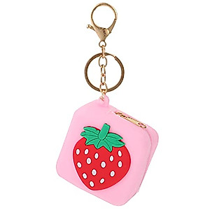 Bag Organizer for Purse 4pcs Key Earbuds Gift Bag Keyring Coin Earphone Purse Mini Girls Cartoon Wireless Women with Headphones Protector Headphone Strawberry Cover Covers for